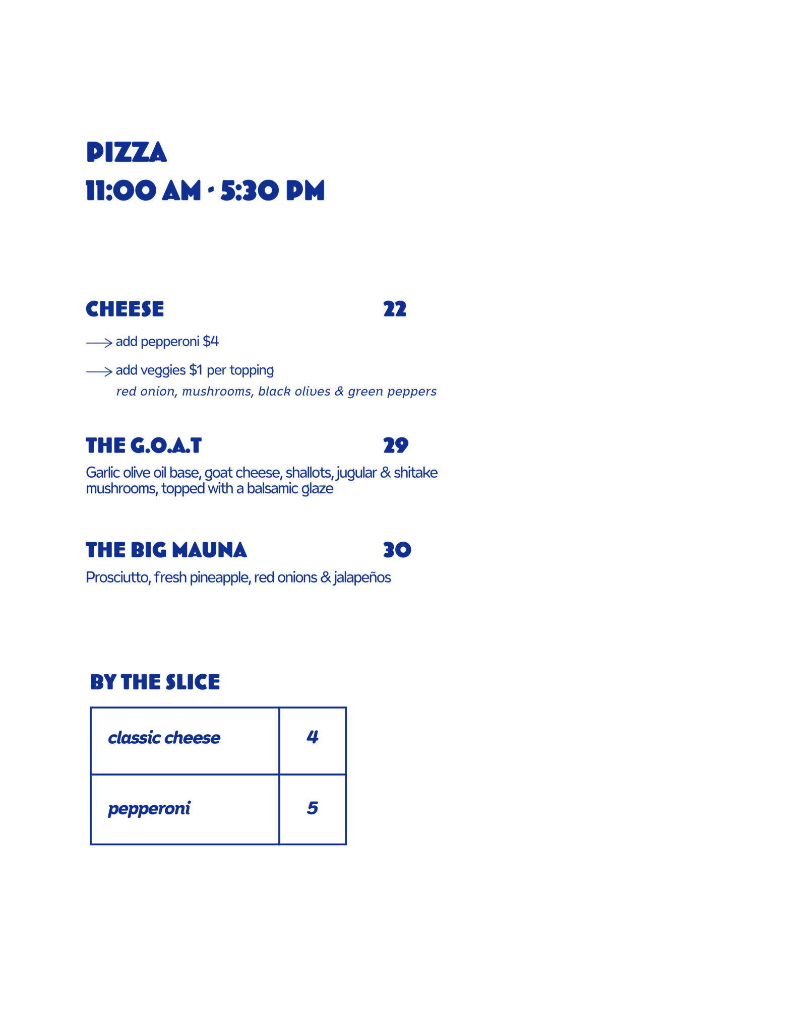 Slopeside Cafe Menu - Goldminer's Daughter Lodge